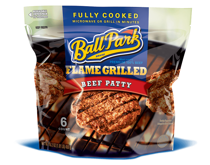 Fully-Cooked Frozen Beef Patties | Ball Park® Brand